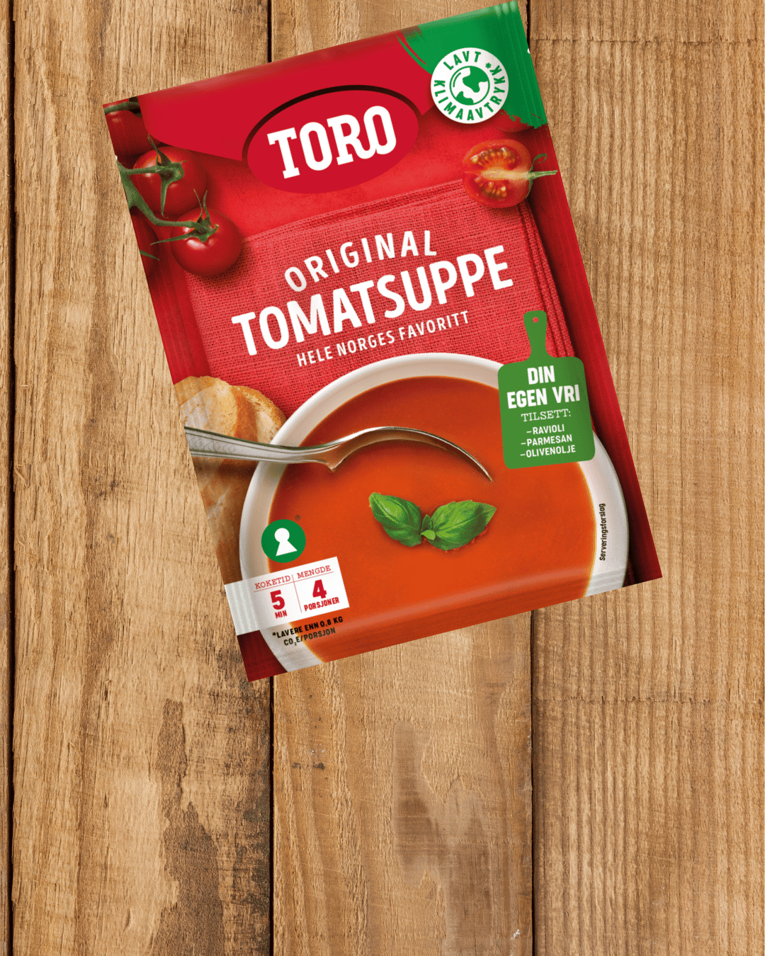 Tomatsuppe med rester av pasta og pølser - TORO